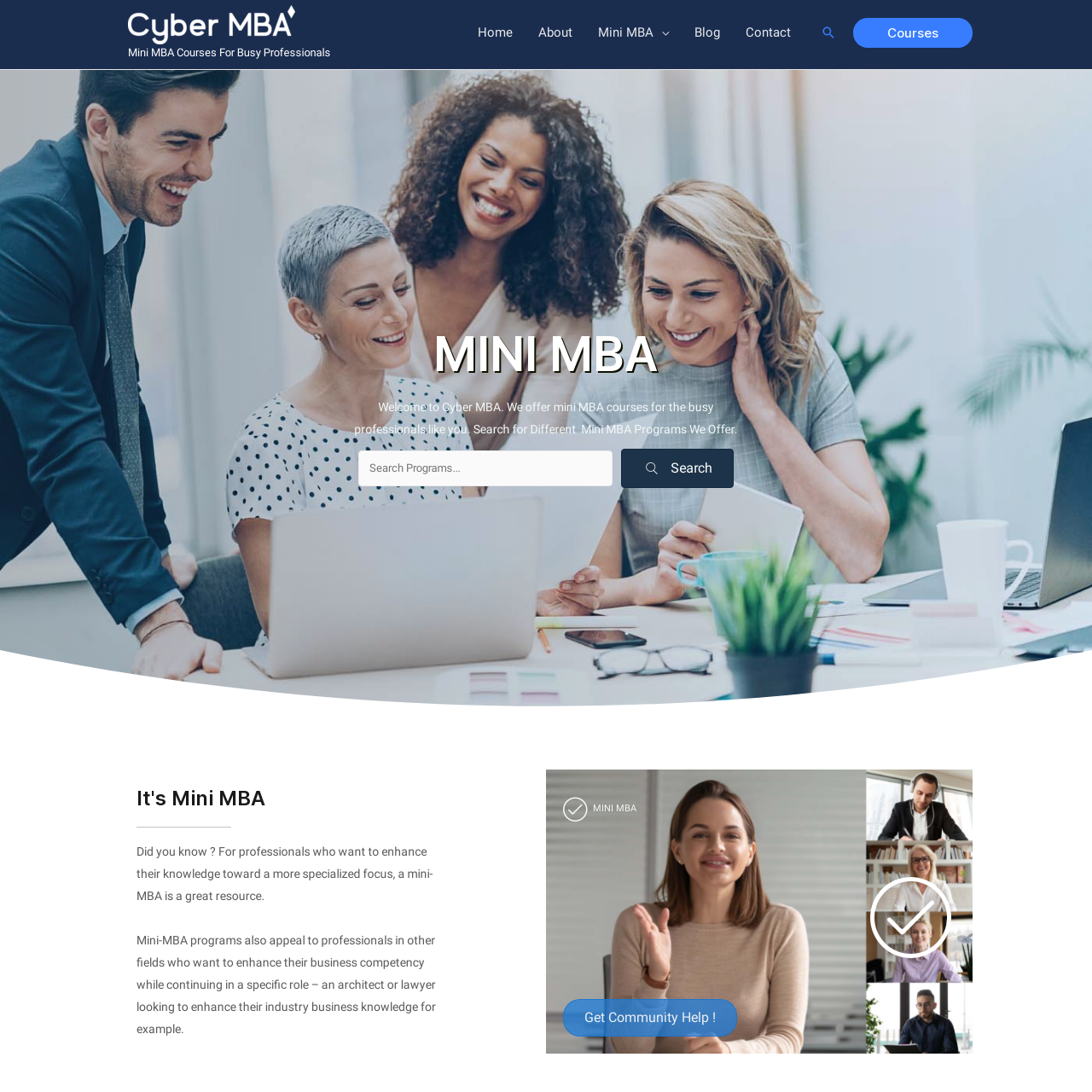 See Mini MBA Infographic, Learn in detail - Cyber MBA